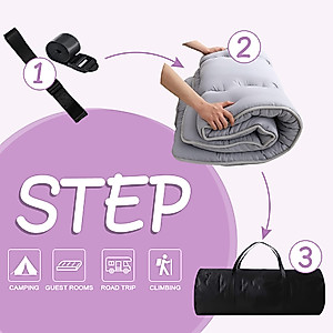 MIRUO Japanese Futon Mattress Sleeping Mat Camping Mattresses for Tents Futon Mattress Sleep Mattress Pads Floor Mattress for Kid Car Camping Japanese Mattress Full Size (A-GE11009-M-USAM021)