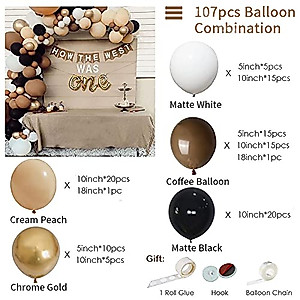 107pcs Brown Blush Balloon Garland Baby Shower Decorations Cream Peach White Pastel Balloon Arch 1st Birthday Party Decor Supplies