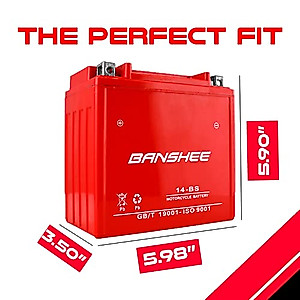 Banshee YTX14-BS Maintenance Free Battery with 4 Year Warranty BAN14BS