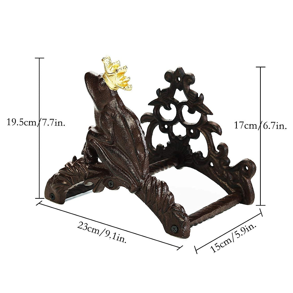 Sungmor Water Hose Holder, Wall Mount Garden Hose Hanger, Heavy Duty Cast Iron Hose Reel Wall Mounted, Indoor Outdoor Watering Hose Wall Hook, Yard Balcony Water Pipe Storage Rack Butler - Brown Frog