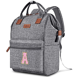 Personalized Initial Laptop Backpack for Women-Waterproof Teacher Backpack/College Backpack/Nurse Backpack for Work,Travel Bckapack with 15.6" Laptop Compartment-Birthday Gift for Women