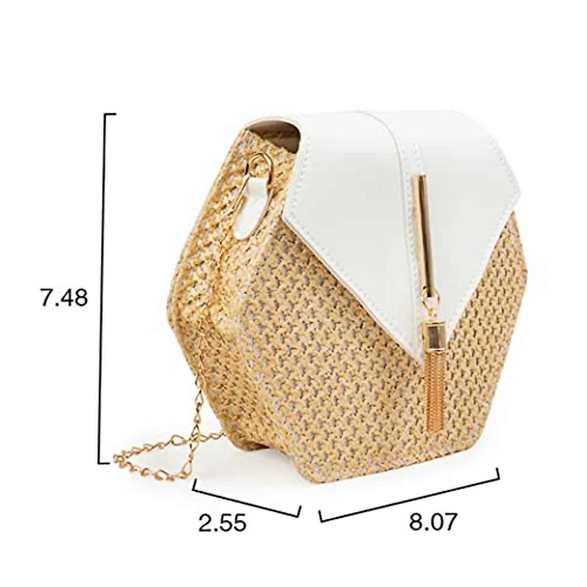 JBB Crossbody Bag for Women Shoulder Bag Straw Tassel Small Beach Bag Fashion