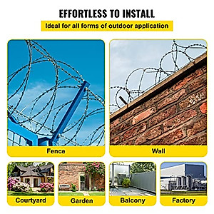 VEVOR 98FT Razor Wire, 98 FT, Sliver