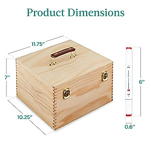 Best Choice Products Set of 168 Alcohol-Based Markers, Dual-Tipped Alcohol Markers for Adults, Double-Sided Art Kit w/Brush & Chisel Tip, Color Chart, Wood Carrying Case - Natural