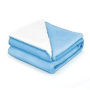 Tafts Throw Blankets - Ultra Plush/Sherpa Fleece Blankets - Soft, Ultra Comfy and Fuzzy - Plush Blankets and Throws for Couch, Bed & Living Room - All Seasons - Blankets Queen Size - Sky Blue