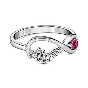 Ayafee Name Ring Personalized 10K 14K 18K Solid Gold Custom Name Ring with Birthstone Nameplate Ring for Birthday Mother's Day Gift - Style 2