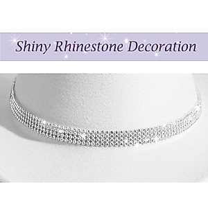 HUDANHUWEI Shiny Rhinestone Cowgirl Hat Bling Wide Brim Cowboy Hat Party Classic White