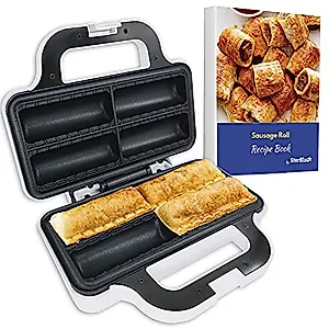 Sausage Roll Maker by StarBlue with FREE Recipe ebook – Make 4 Quick and Delicious Breakfast Sausage Rolls and Snacks in Minutes AC120V 60Hz 850W