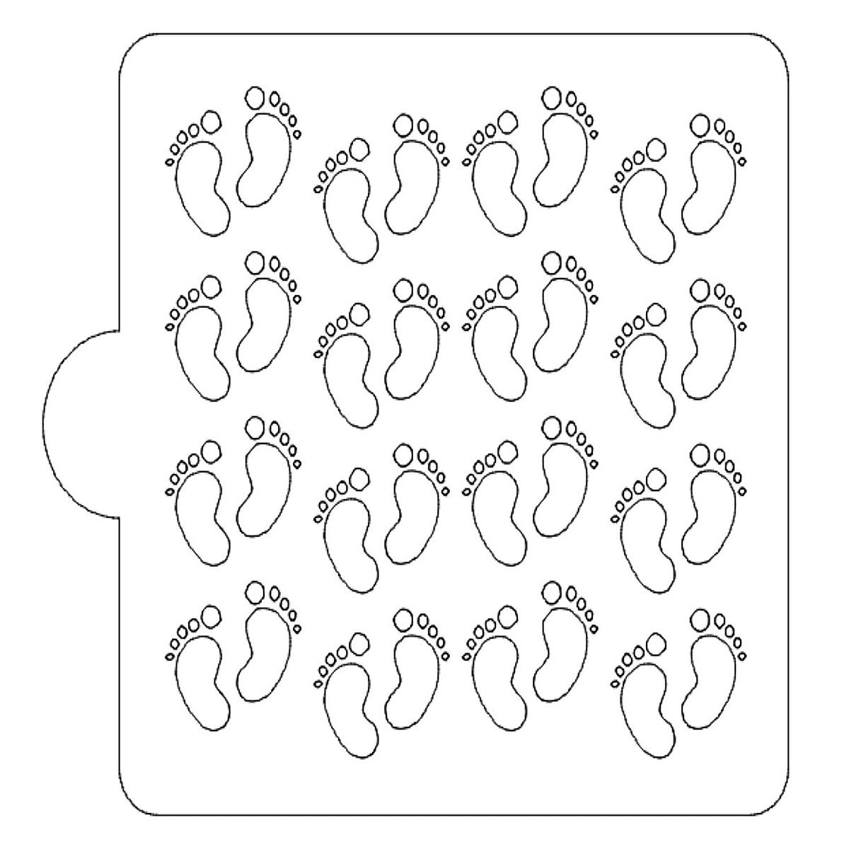 Baby FEET Pattern Shower Gender Reveal Stencil for Cookie OR Cake Decorating Made in USA LS9064