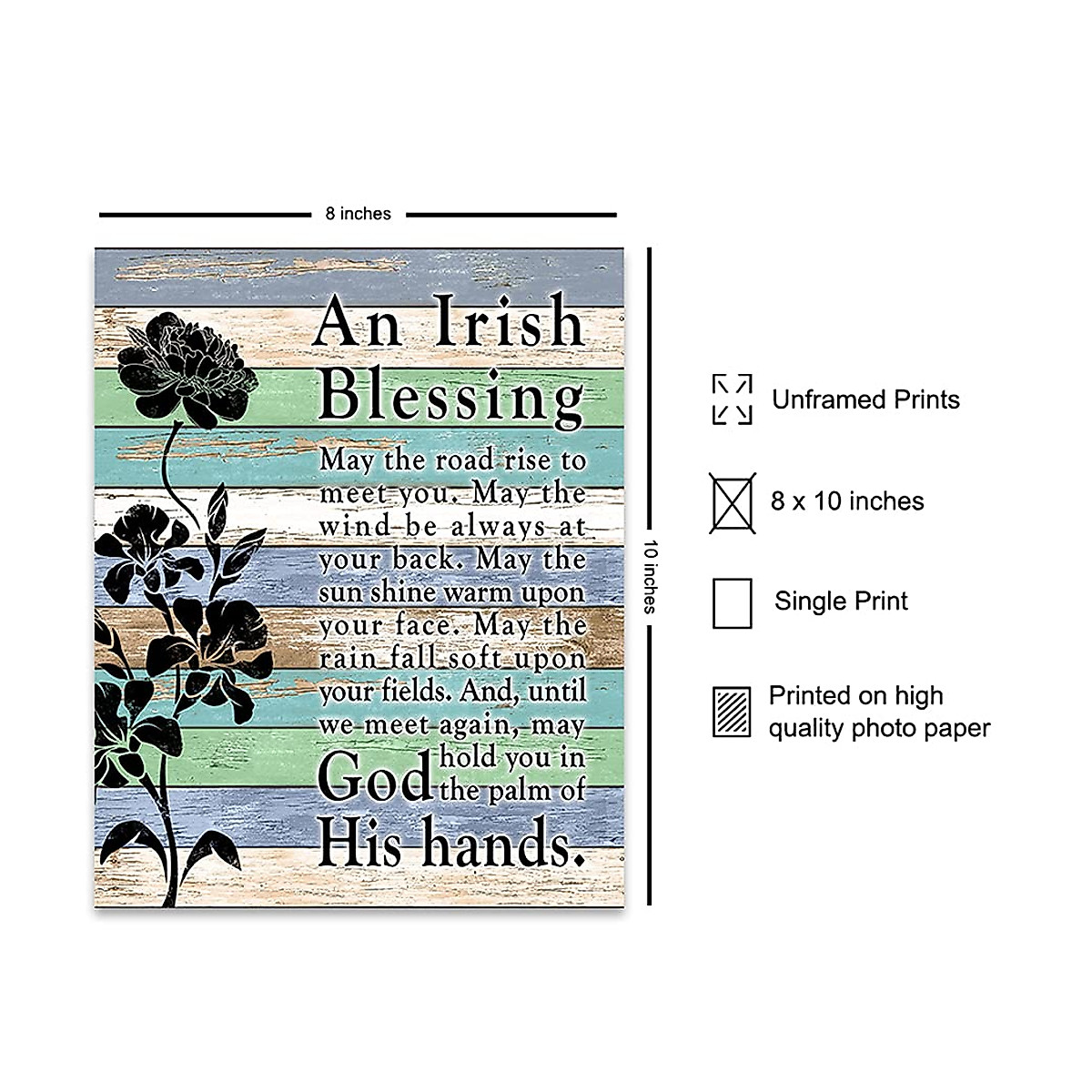 May The Road Rise To Meet You Irish Blessing Wall Decor - Irish Decor - Irish Quotes Wall Decor - Positive Inspirational Quotes Poster Sign Decorations - Sayings for Wall Decor - Uplifting Gifts