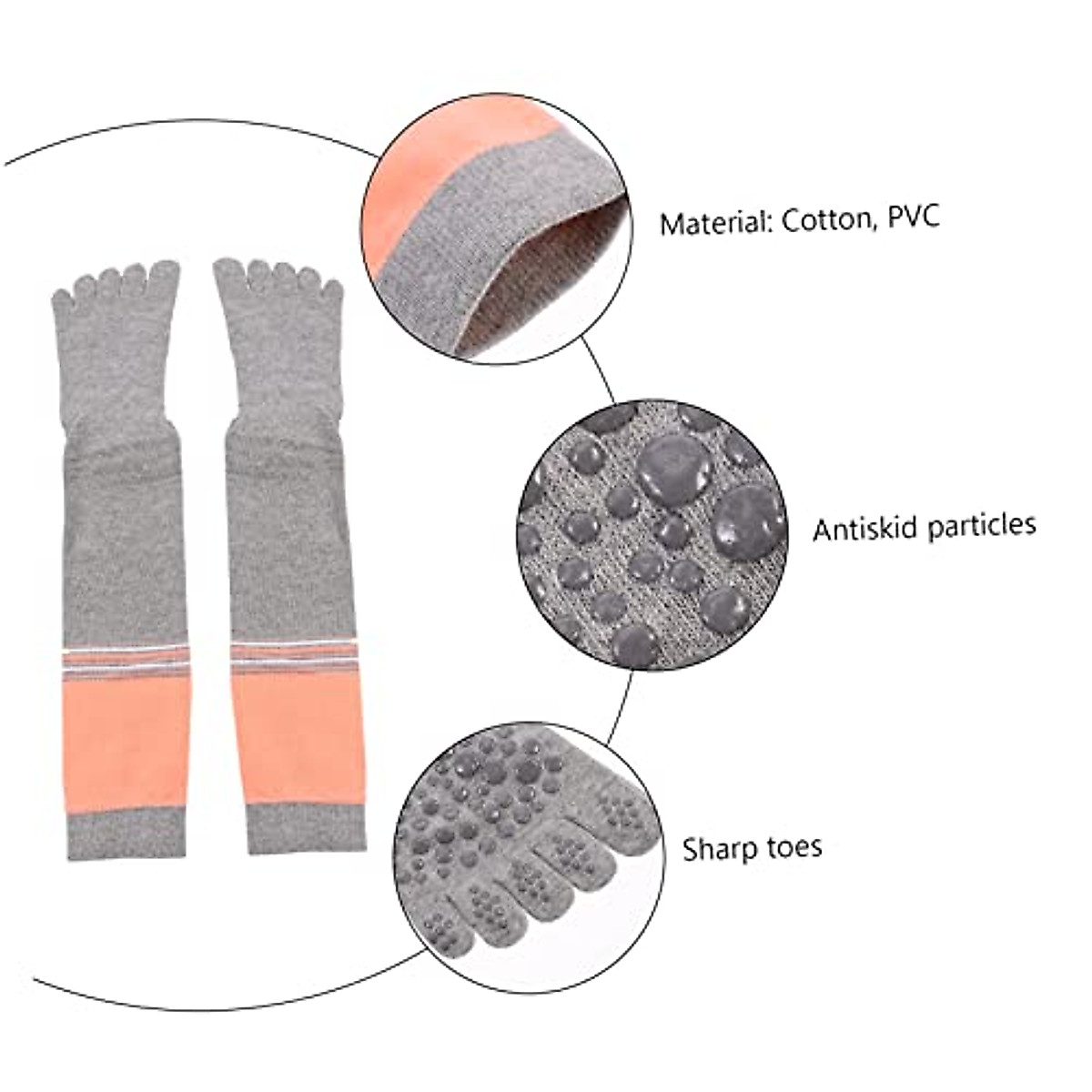 SOIMISS 1 Pair Yoga Socks Five Finger Socks Womens Stockings Toe Socks for Women Toe Separator Socks Alignment Socks Athletic Hospital Stockings Anti-Slip Yoga Socks Middle Tube Socks Heel