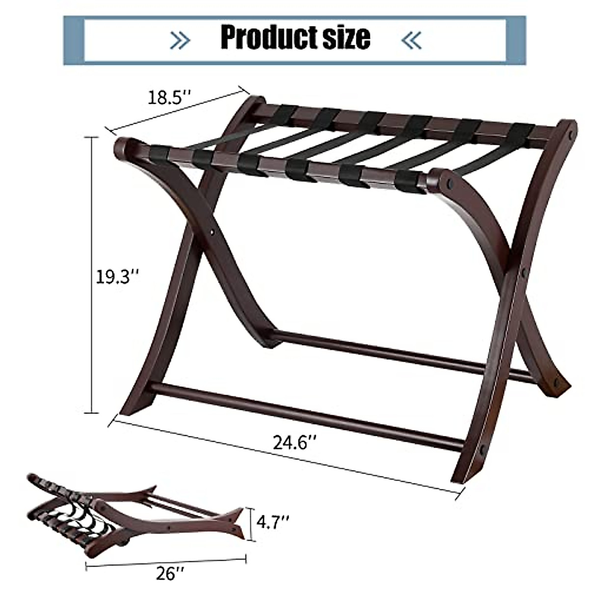 SYBELIJAH Luggage Rack, Luggage rack, Folding luggage rack for Guest Room, Bedroom Hotel, Living Room