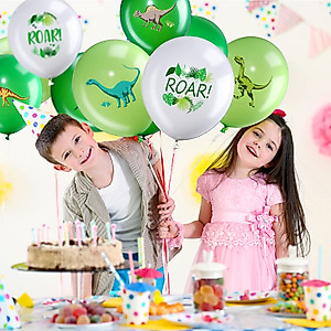 Zomiboo 36 Pcs Dino Balloons Dinosaur Latex Balloons for Birthday Children Party 12 Inch Green Dinosaur Balloons Jurassic Jungle Themed Decoration for Kids Boys Birthday Party Baby Shower Supplies