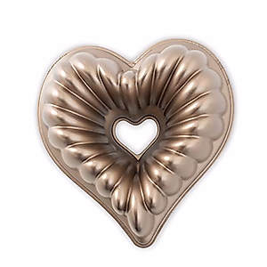 Nordic Ware Elegant Heart Bundt, 10 Cup, Toffee