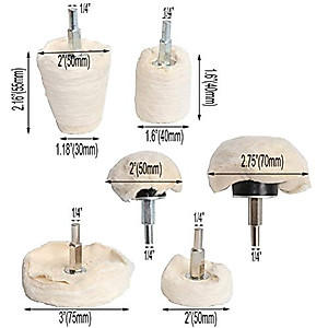 FPPO 21PCS White Flannelette Buffing Wheel Polishing Pad Kit, Fit for Metal Aluminum,Stainless Steel,Chrome,Jewelry,Wood,Plastic,Ceramic,Glass