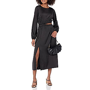 The Drop Women's Jacob Long Sleeve Cut Out Midi Dress, Black, XXL, Plus Size