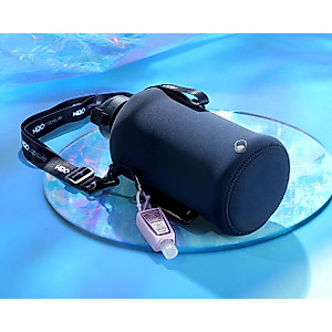 H2O Capsule 2.2L Half Gallon Water Bottle with Storage Sleeve and Covered Straw Lid – BPA Free Large Reusable Drink Container with Handle - Big Sports Jug, 2.2 Liter (74 Ounce) Navy Blue