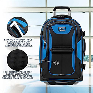 Travelpro Bold Softside Expandable Carry on Rollaboard Luggage, Carry on 22-Inch, Blue/Black