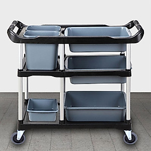 Storage Cart 3 Tier Heavy Duty Commercial Grade Utility Cart,Carts With Wheels,Multi-Function Mobile Shelving Unit Organizer for Hotel,Restaurant,Kitchen, Bedroom,Laundry Room( Size : 88*46.5*94 cm )