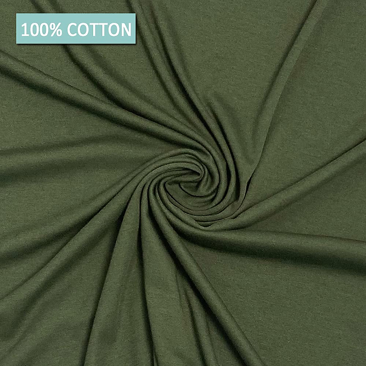 OWLOWLA Newborn Swaddle and Headband Set Jersey Cotton Swaddle Hat Set Receiving Blanket for Baby Boy Girl(Olive)