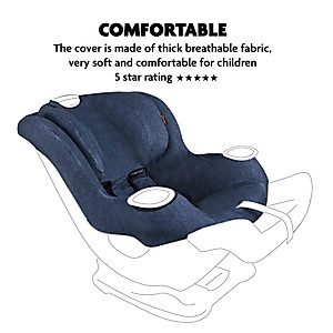UKJE Liner Car Seat Cover Compatible with Graco Extend2Fit Convertible Car Seat, CPSC Standard Compliant, Toddler & Child Protector, Car Seat Cover Liner, Washable Car Seat Cover - (Blue)