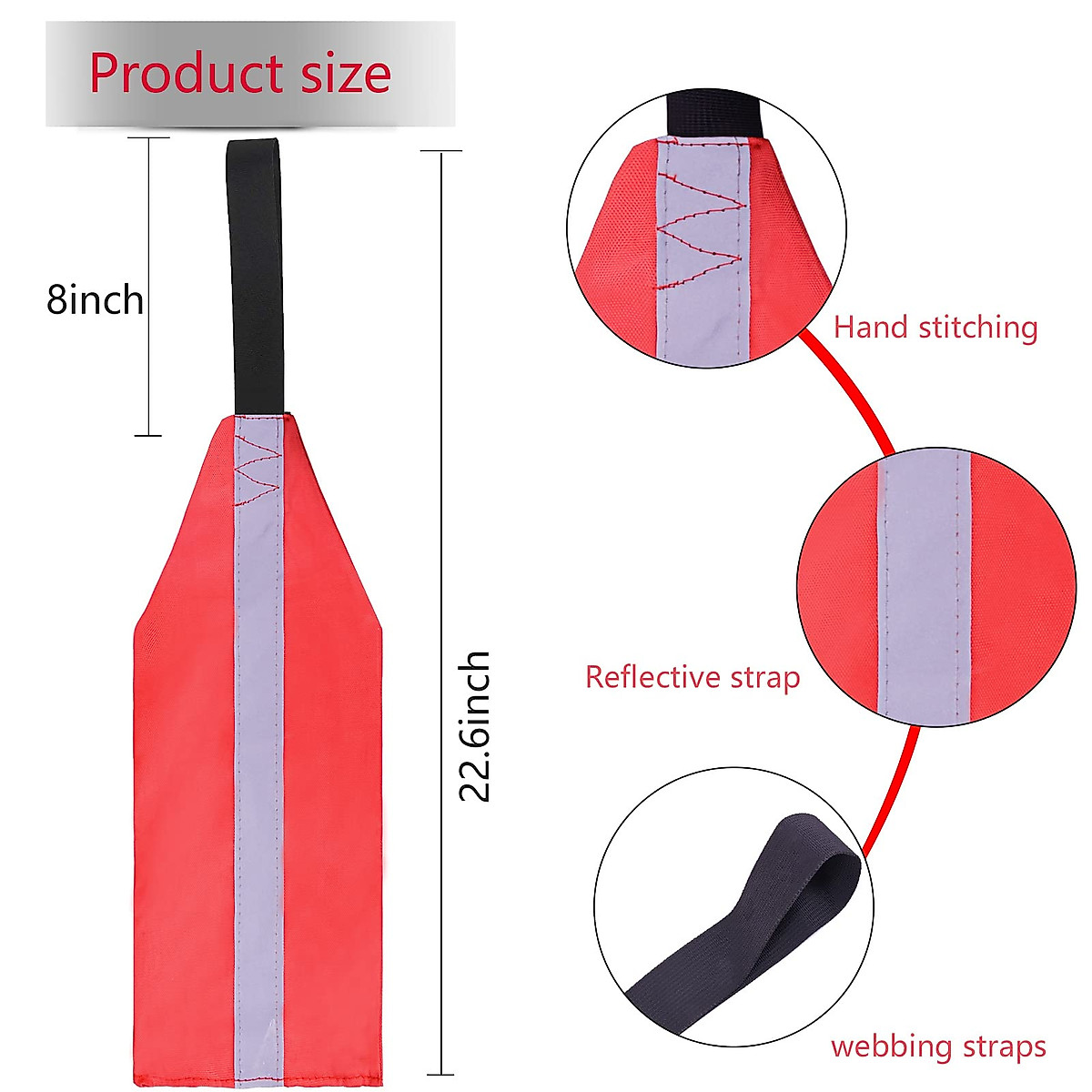 Emsiok 2 PCS Safety Travel Flag for Kayak Canoe Safety Flag Kayak Trailer Flag Kayak Travel Flag Kayak Accessories Safety Flag Reflective Kayak Warning Flag Red Safety Flag for Kayak Sup Towing