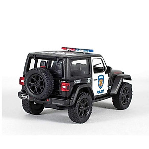 KiNSMART 5" Die-cast: 2018 Jeep Wrangler Rubicon Police Edition (Black/White)