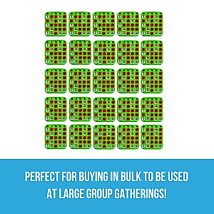 Regal Bingo Bingo Cards with Sliding Windows - Green Reusable & Large Bingo Cards - Ideal for Family Fun Bingo Game Night - No Chips & Daubers Needed - 25 Pcs
