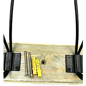 Sageme Wall Mounted Coat Rack, Wooden Entryway Vintage Rustic Coat Rack Hat Hanger Rack 3-Hook Rail for The Entryway, Bathroom, Bedroom, Kitchen, Mudroom Solid Wood (3 Hooks, Black)