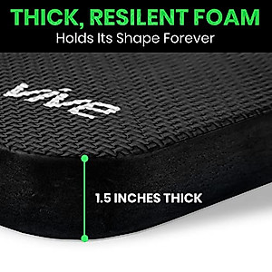 Vive Extra Thick Kneeling Pad for Gardening - Firm Waterproof Knee Mat for Work, Cleaning, Bathing Baby, or Hard Wood Floors - Foam Kneeler for Yoga, Exercise - Great Garden Supplies & Accessories