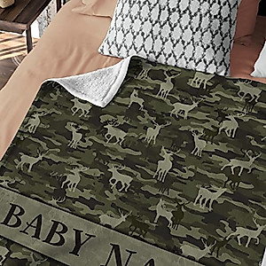 Hunting Baby Blankets, Baby Deer Blanket, Camo Baby Blanket, Personalized Baby Blankets for Boys, Camouflage Baby Blanket, Hunting Deer Baby Blanket Name, Custom Baby Blankets Name, Plush Blankets