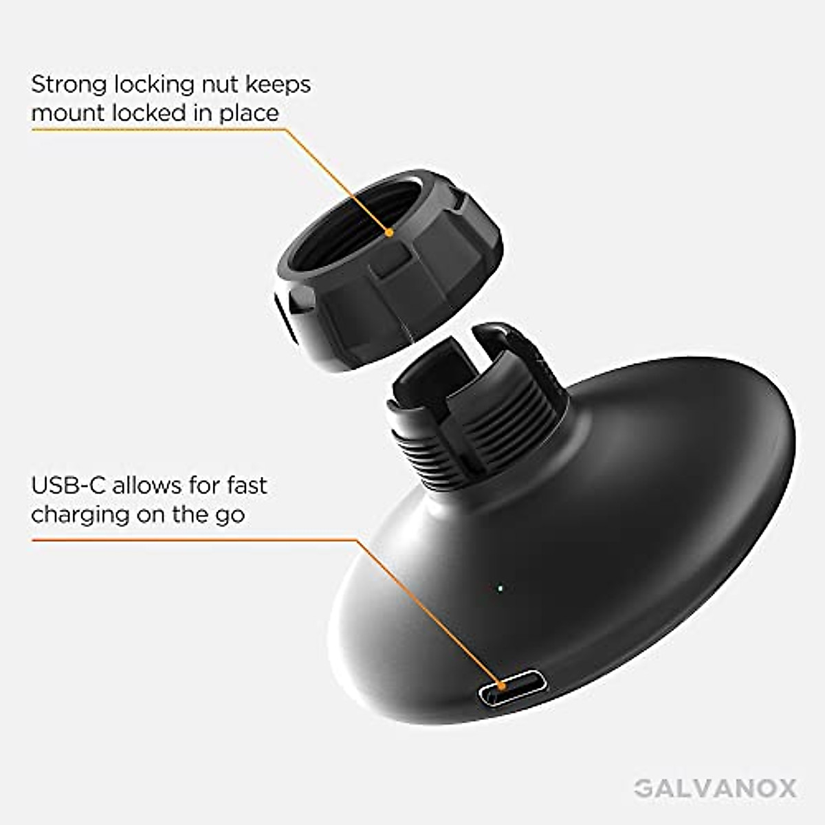 GALVANOX Cup Holder Phone Mount with Magnetic Charger (15W) Car Mount Designed for Magsafe iPhone 12/13/14 Pro Max (USB Adapter Included)