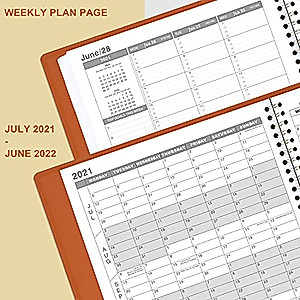 2021-2022 Weekly Appointment Book/Planner - 53 Weeks Daily Planner Organizer, 15-Minute Increments, Flexible Cover, Twin-Wire Binding, 8.5" x 10.85"
