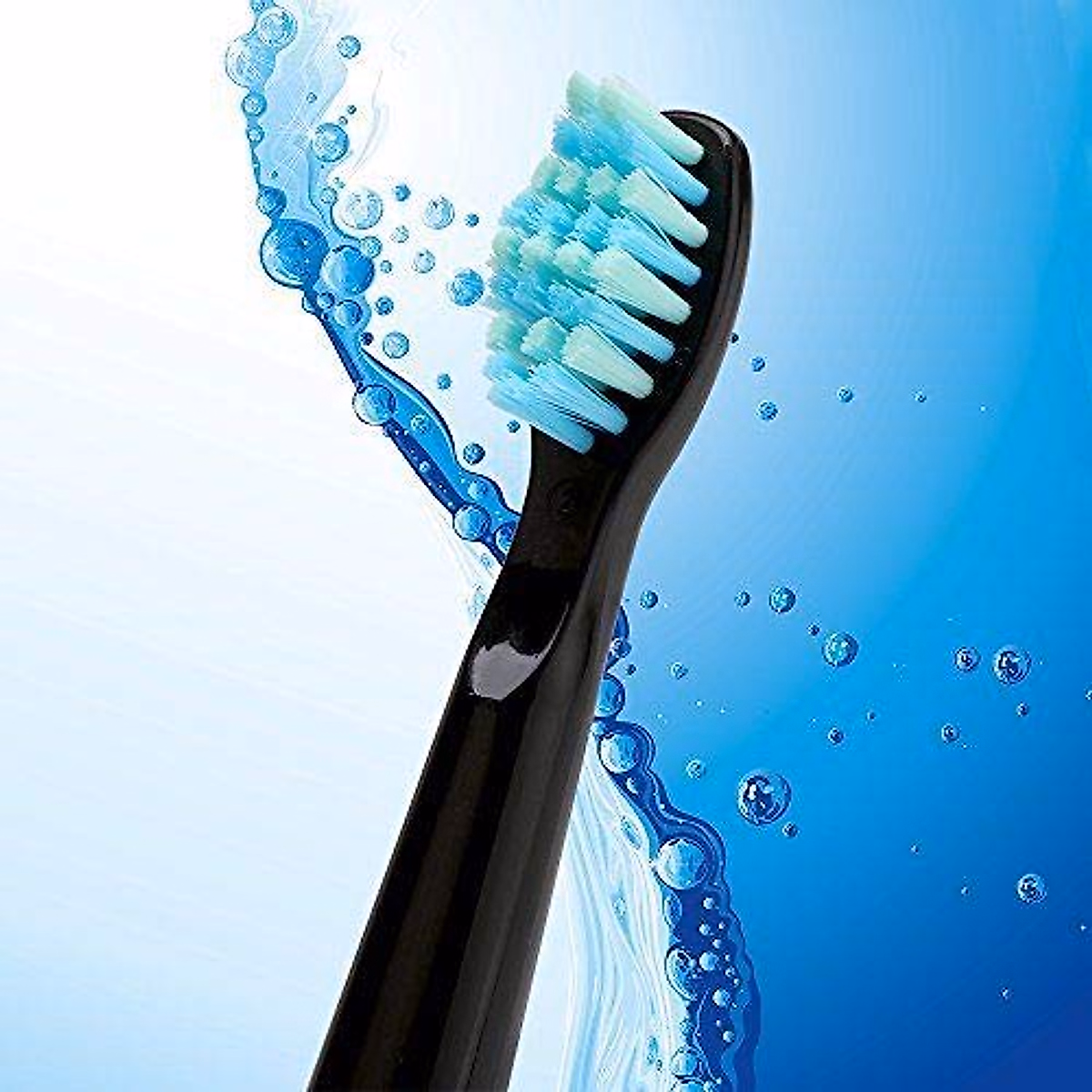 GSParts 8 pcs Replacement Soft Bristle Brush Heads For Fairywill Electric Toothbrush Crystal Black