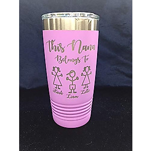 Custom Personalized This Grandma Belongs to Tumbler with Clear lid Travel Mug Coffee Mug Thumbler for Grandma Nana Papa