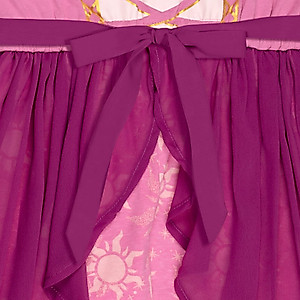 Disney Princess Rapunzel Big Girls Metallic Print Romper With Skirt Overlay 10-12