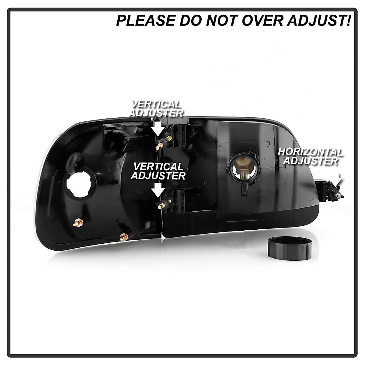 ACANII - For 1997-2003 Ford F150 Expedition Black Headlights+Corner Signal Lights Driver + Passenger Side