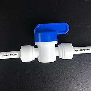 XINWOO OD Tube Quick Connector, 1/4" Shut Off Valve Switch Reverse Osmosis System Water Purifier Fitting,10 Pcs