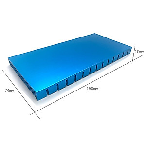 Aluminum Heat Sink Heatsink Module Cooler Fin Heat Radiator Board Cooling for Amplifier Transistor Semiconductor Devices Blue Tone 150mm (L) x 74mm (W) x10mm (H)