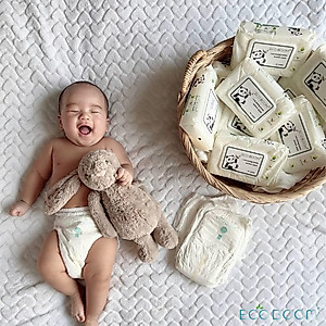 ECO BOOM Bamboo Wipes Eco 100% Baby Wet Wipes Ideal for Newborn Skin 540 Count Unscented