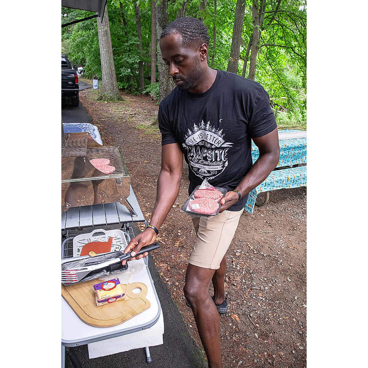 Camco Life is Better at The Campsite Flexible RV Shaped Cutting Mat Set - Prevents Food Cross Contamination with (3) Color Coded Cutting Mats - Dishwasher Safe (43771)