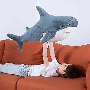 MorisMos Giant Stuffed Animal Shark Plush, Shark Stuffed Animal Large, Soft Shark Pillow Stuffed Toy for Kids, 32in