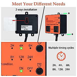Above Ground Pool Timer, Briidea Smart Pool Timer with One-Button Operation, for Swimming Pools, Filters, Pumps, and Landscape Lights Black