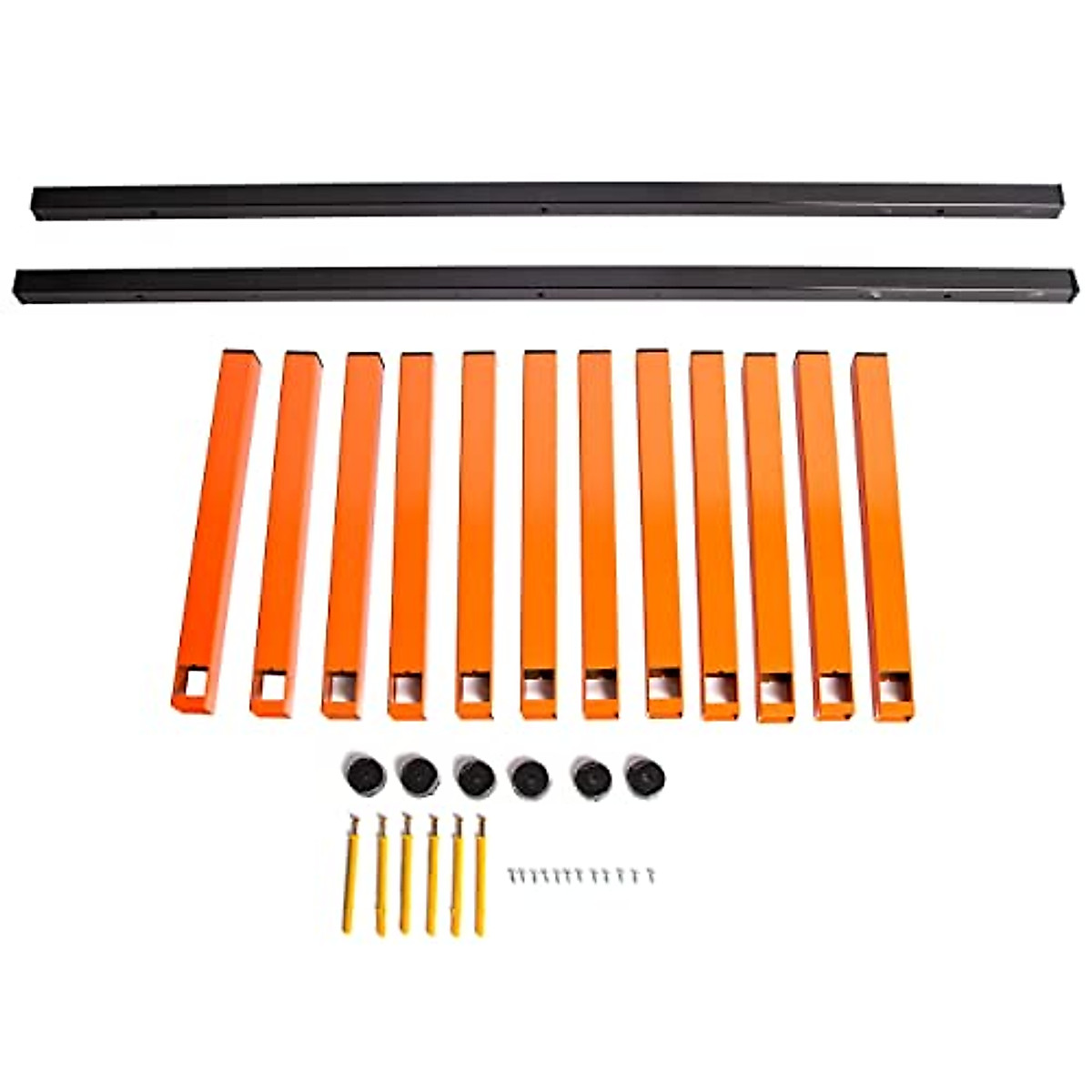 KUAFU Lumber Storage Rack Board Basement Storage Wall Mounted Rack Max 600 lb Steel with 6-Level Wall Mount, Indoor & Outdoor 1 Pack