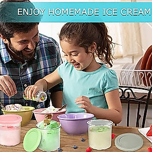 EVANEM 2/4/6PCS Creami Deluxe Pints, for Ninja Ice Cream Maker Pints,16 OZ Ice Cream Containers Pint Bpa-Free,Dishwasher Safe for NC301 NC300 NC299AM Series Ice Cream Maker,Blue-4PCS