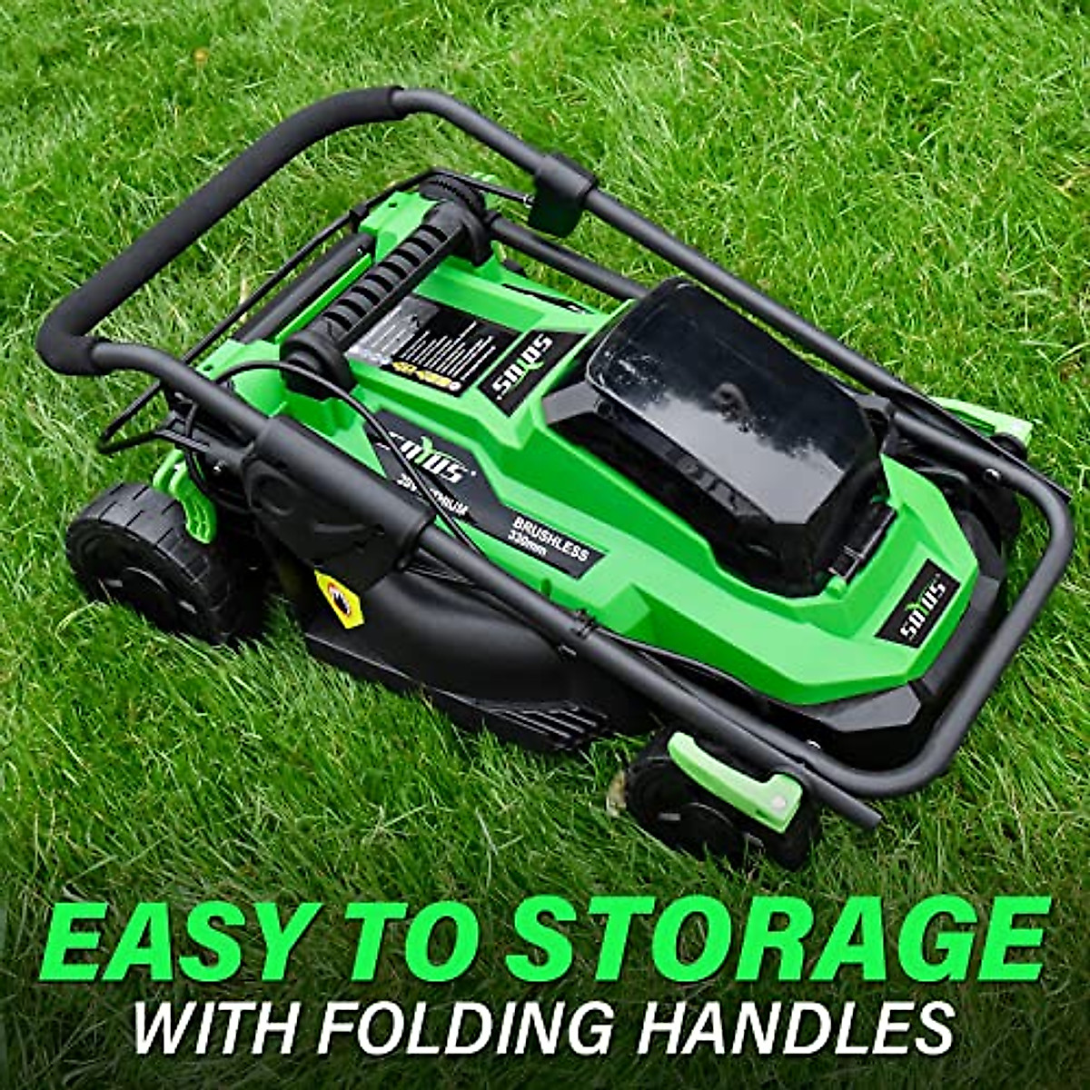 SOYUS Electric Lawn Mower Cordless, 13 Inch 20V Lawn Mowers with Brushless Motor, 5-Position Height Adjustment, 2x4.0Ah Batteries & Charger Included