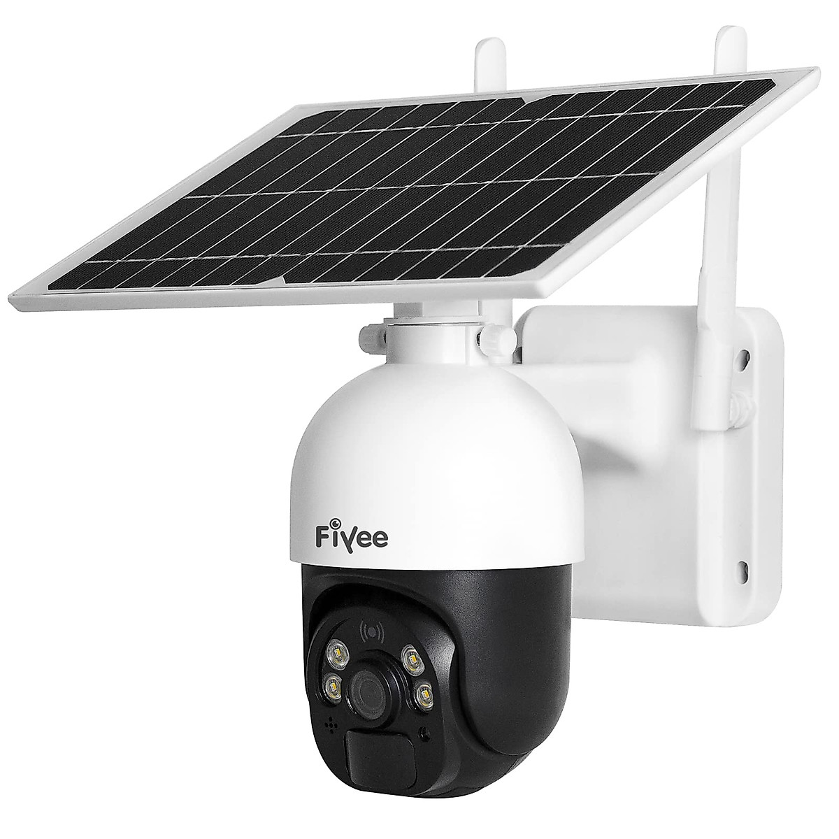 FIYEE Non-WiFi 4G Cellular Security Camera Wireless Outdoor Solar Powered, 1080P HD Spotlight Color Night Vision, 2-Way Talk, Cloud Sotrage, Include 64GB TF Card