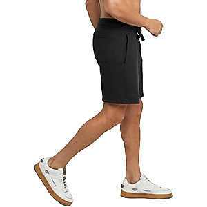 Hanes Men's Originals Sweat, Heavyweight Fleece Shorts with Pockets, 8", Black