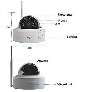 Hiseeu 2K Security Camera Outdoor, Dome Surveillance IP Camera wit Two-Way Audio IP66 Waterproof, Motion Detection,Night Vision,Not PTZ Camera Compatible Wireless Camera System