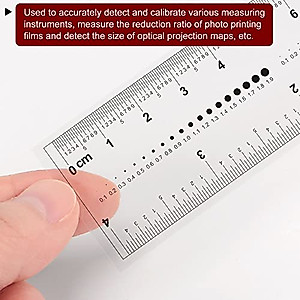 HARFINGTON 2pcs Film Flexible Ruler 4 Inch 0.5mm Scale PET Plastic Folding Straight Ruler Calibration Soft Ruler Measuring Tool for Factory, Transparent